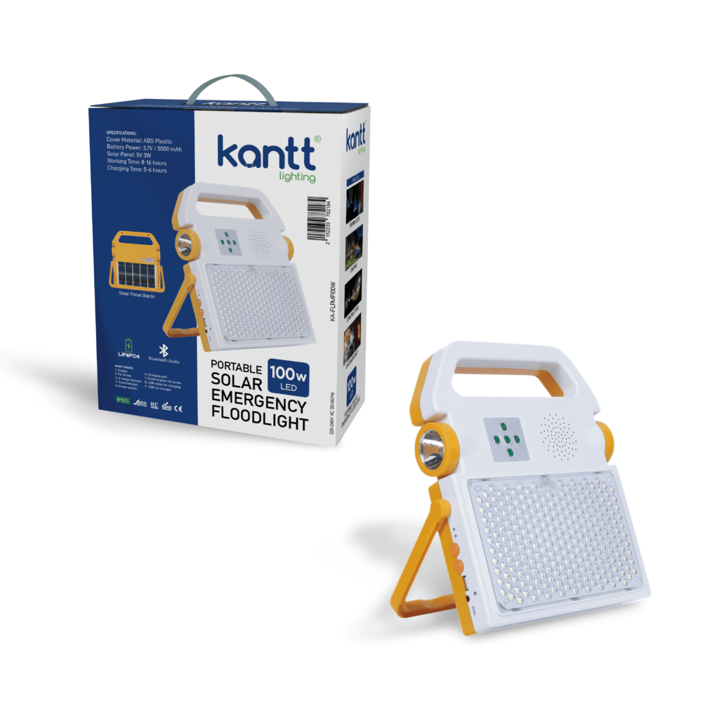 KA-FLPMP100W Portable Solar Emergency Floodlight 100W - Kantt